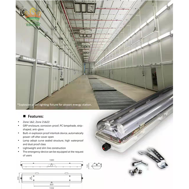 ATEX 2x18w 2x36w EX Proof LED Linear Light Waterproof T8 Tube Lighting ...