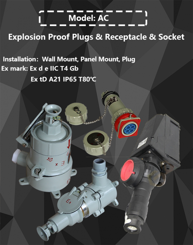 380V 16A Explosion Proof Plug And Socket There Phase Four Wire Ex-Proof ...