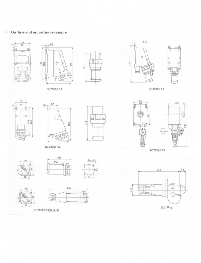 380V 16A Explosion Proof Plug And Socket There Phase Four Wire Ex-Proof ...