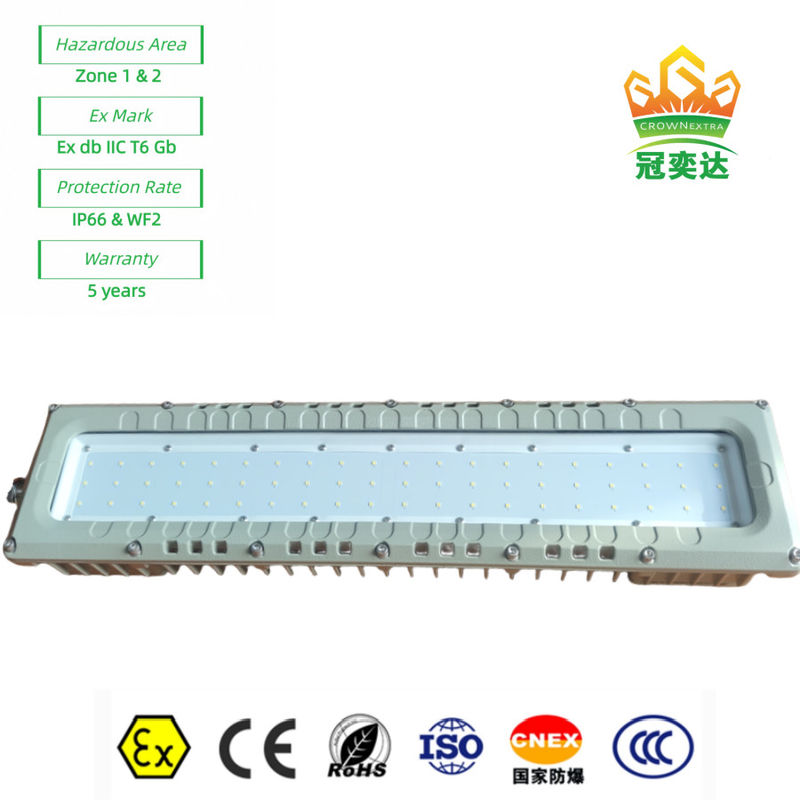 Exproof linear light ATEX IEC IP66 WF2 rated with industrial aluminum ...
