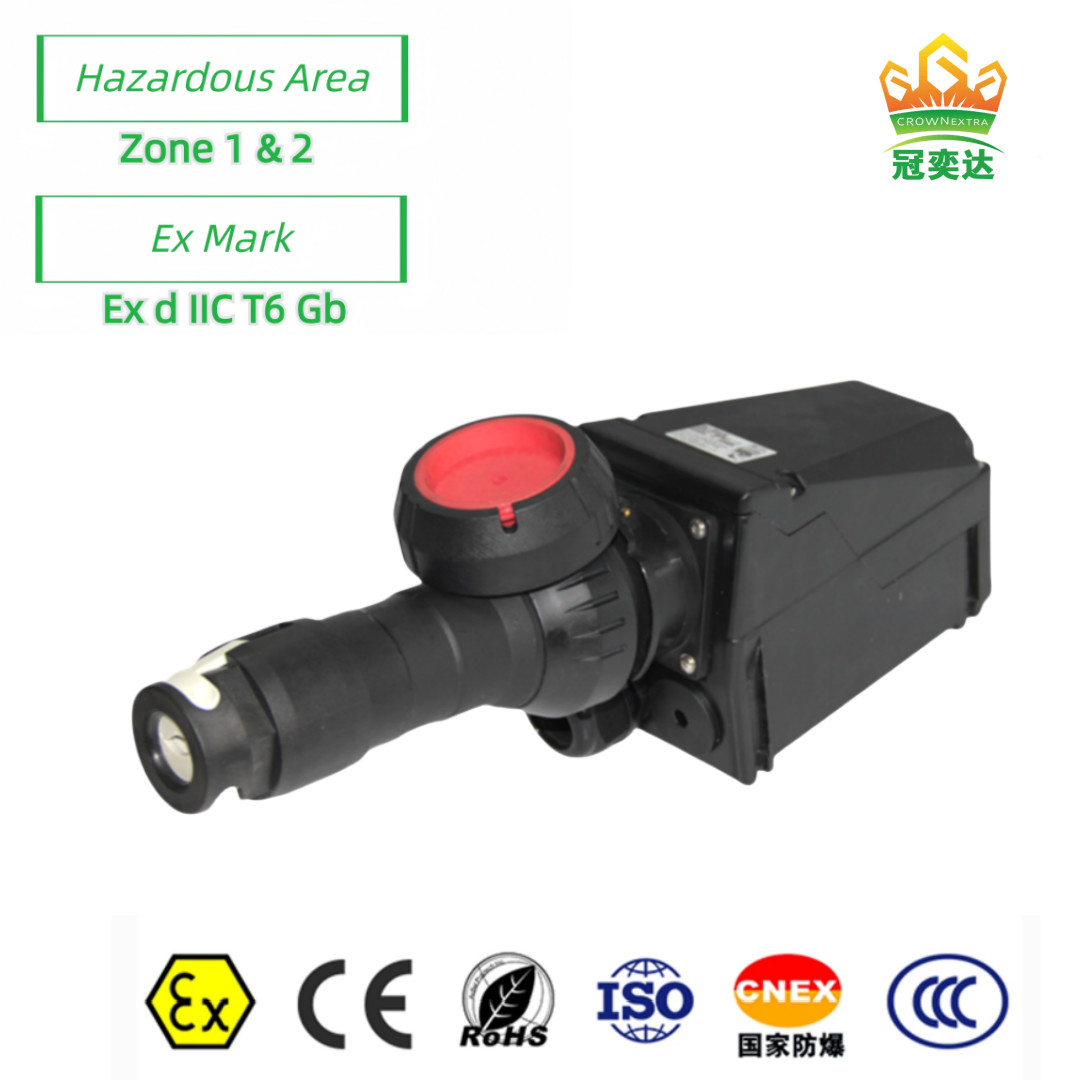 Rugged Explosion Proof Socket With Brass Contact For Industry Zone
